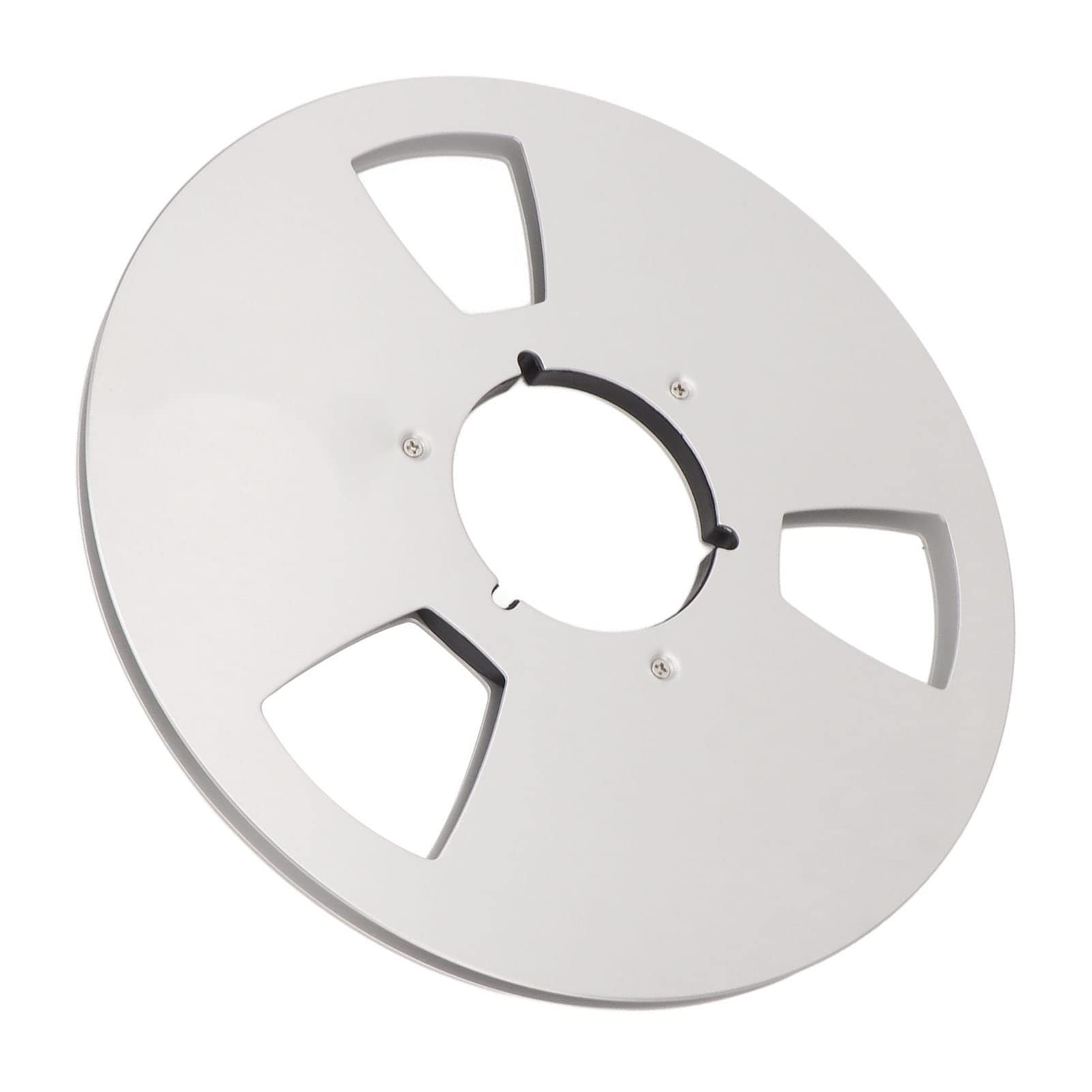 Recording Tape Reel, Aluminum Alloy Universal 3 Hole 14 10 Inch Empty Tape Reel for Reel Tape Recorder Accessory (Silver)