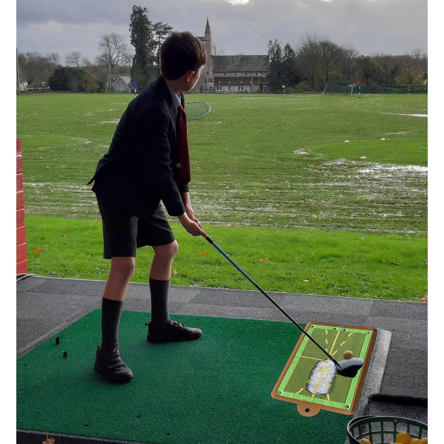 NARKEN Golf Training Mat for Swing Detection Batting, 2023 Newest Premium Golf Impact Mat, Golf Path Feedback Golf Practice Mats, Indoor/Outdoor Golf Training Aid Equipmen, green