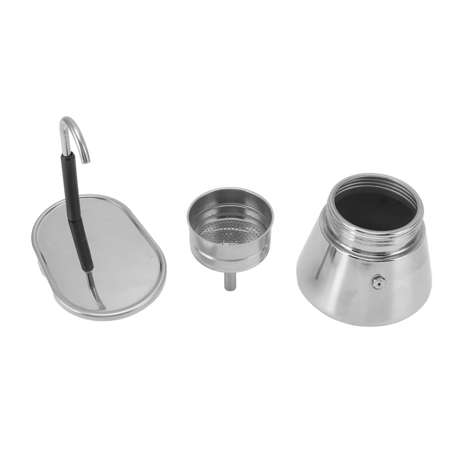 Moka Pot - Stovetop Espresso Maker, Italian Coffee Maker Stainless Steel Moka Coffee Pot with 500ml Large Capacity, Easy to Operate & Compact, Silver