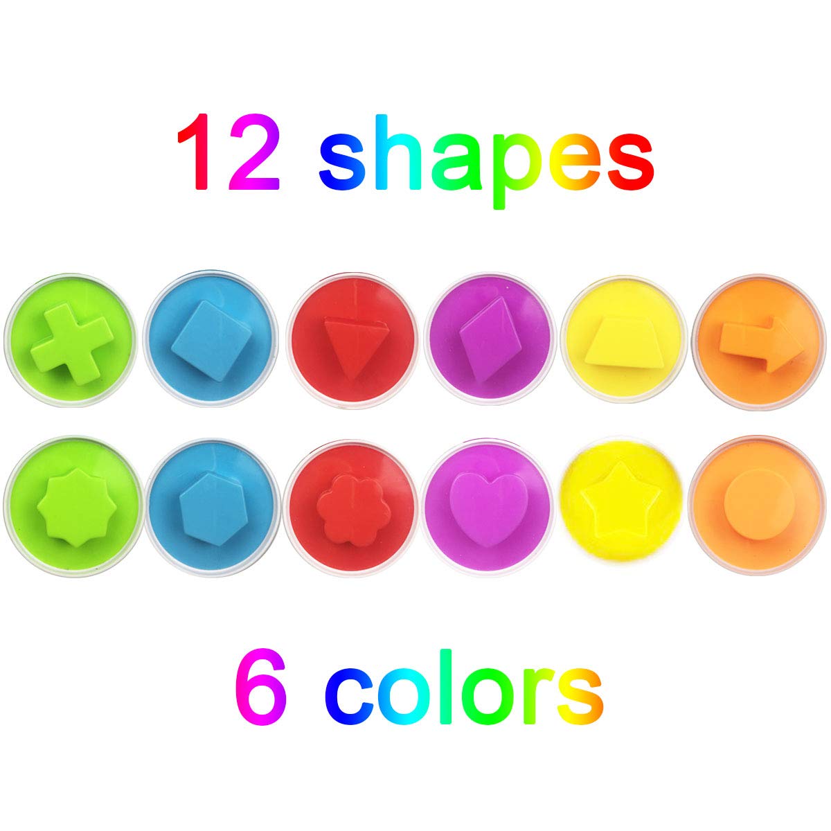 JoFAN 12 Pack Color Shape Matching Eggs Easter Eggs STEM Toys for Kids Boys Girls Toddlers Easter Basket Stuffers Gifts