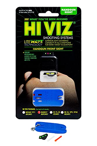 HIVIZ RGPLW01 Ruger Interchangeable LITEWAVE Front Handgun Sight,Green, Red, and White