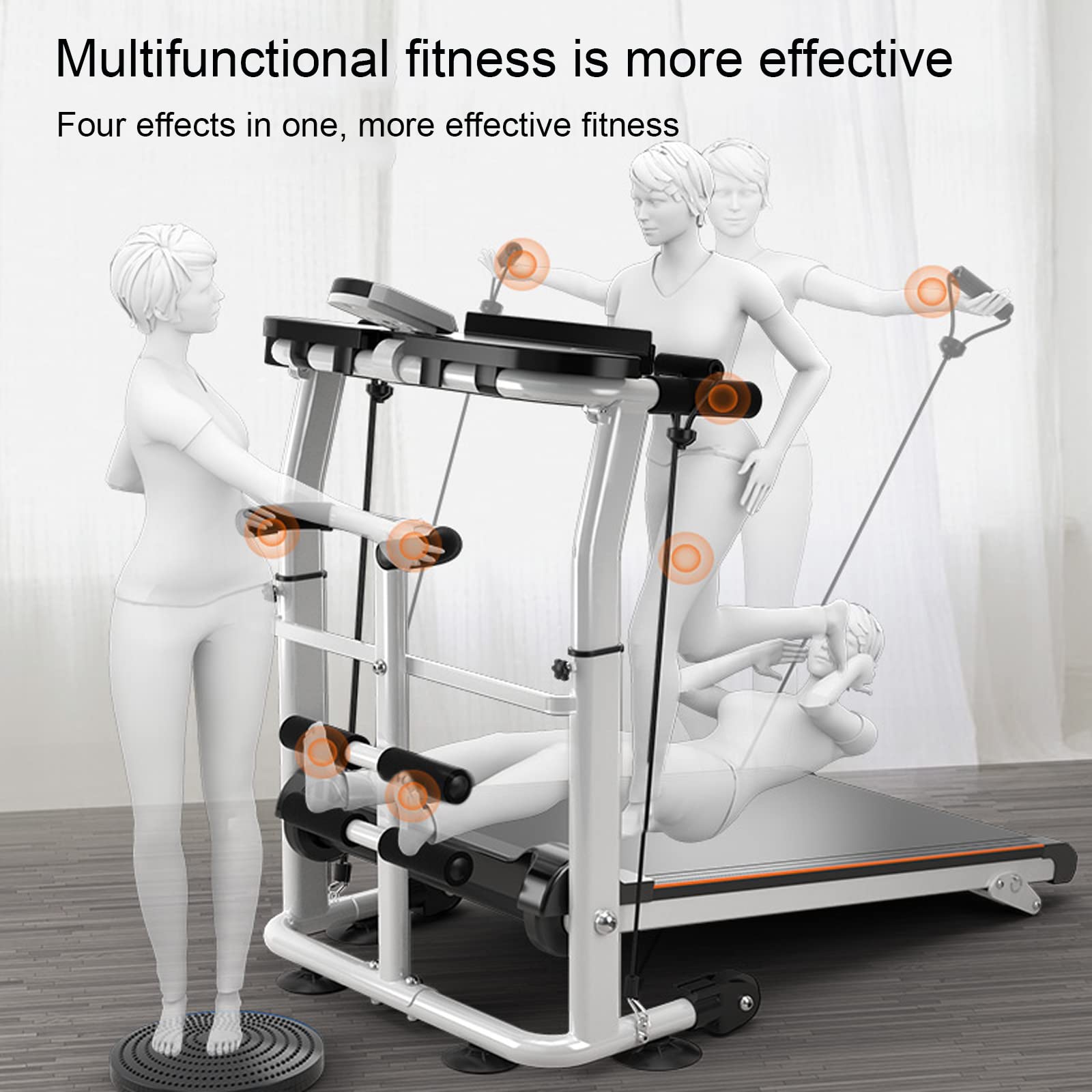 Multifunctional Mechanical Treadmill, Portable Walking Jogging Machine Flat Slim Treadmill, Installation-Free, Jogging Running Machine for Home/Office (Style9)