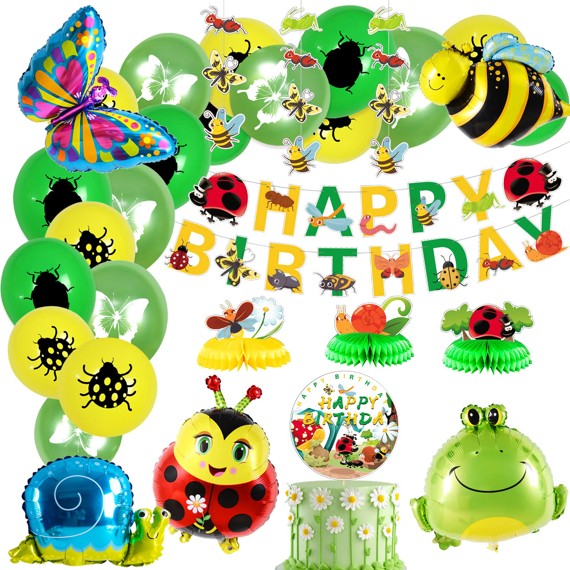 Insect Birthday Party Decorations Bugs Party Plates and Napkins Bugs Party Decorations Garden Birthday Party Decorations Caterpillar Ladybug Birthday Banner