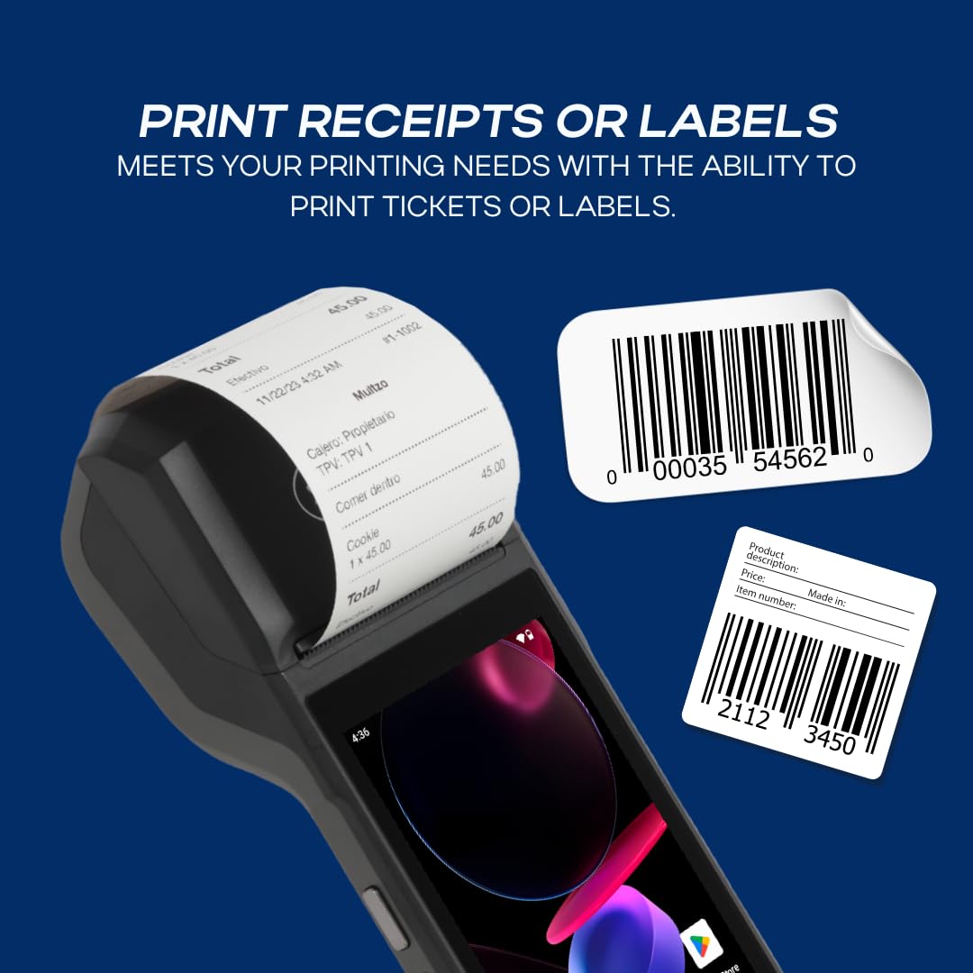 POS PDA H10 Receipt Printer Android 13 and 58mm High Speed Thermal Printer 5.5β Touch Screen. Handheld Mobil Point of Sale Tablet. Scan 1D/2D/QR barcodes and NFC. 2GB Ram+16GB ROM