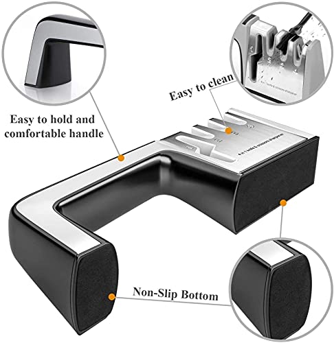 LJJSMG Kitchen Knife Sharpener,4 in 1 Professional Knife Sharpener, Pocket Knife Sharpener,Ceramics,Tungsten Steel,Diamond Sharpener,Quickly Restore The Sharp Of The Knife