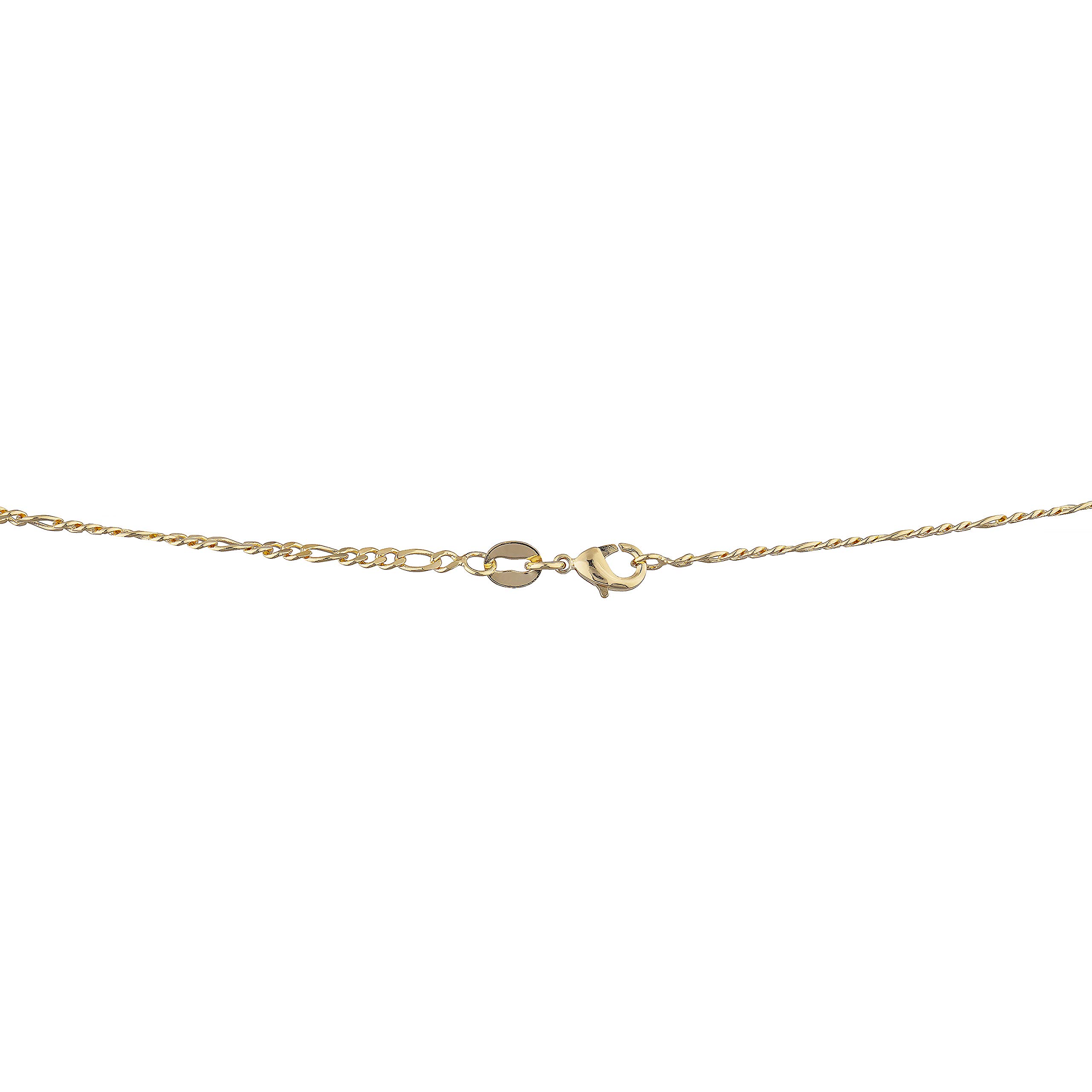 JOTW 14K Yellow Gold Oval Guardian Angel Charm with 18 inch Gold Overlay Figaro Chain Necklace BSG-58
