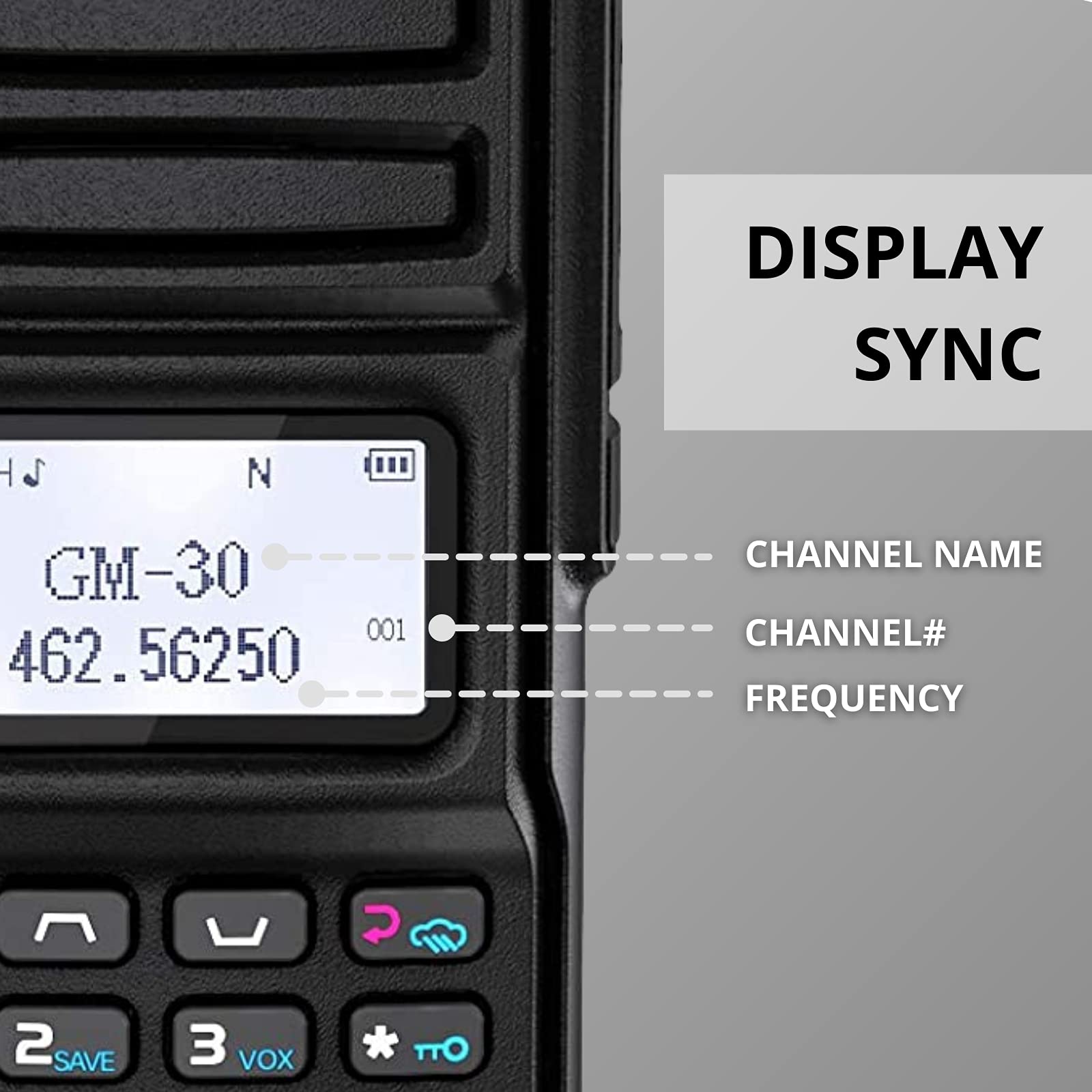 Radioddity GM-30 GMRS Radio Handheld, 5W Long Range Two Way Radio for Adults, GMRS Repeater Capable, with NOAA Scanning & Receiving, Display SYNC, for Off Road Overlanding, 2 Pack + Programming Cable