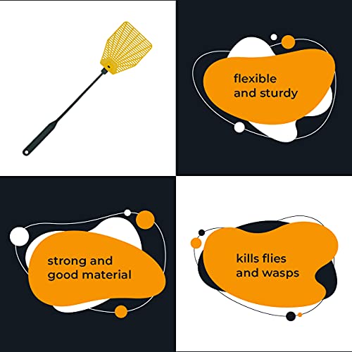 OFXDD Fly Swatter, Long Fly Swatter Pack, Fly Swatter Heavy Duty, Triangular, Random Color (3 Pack)