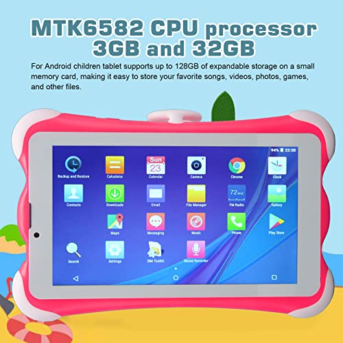 Naroote Kids Tablet, 7 Inch 1280x800 Dual SIM Dual Standby Toddler Tablet for Play (US Plug)