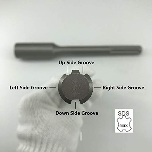 SDS-Max 18mm Diameter Shank Ground Rod Driver for 5/8 Inch and 3/4 Inch Ground Rods, Work with Bosch Dewalt Milwaukee Hilti and Other SDS Max Rotary Hammers and Demolition Hammers