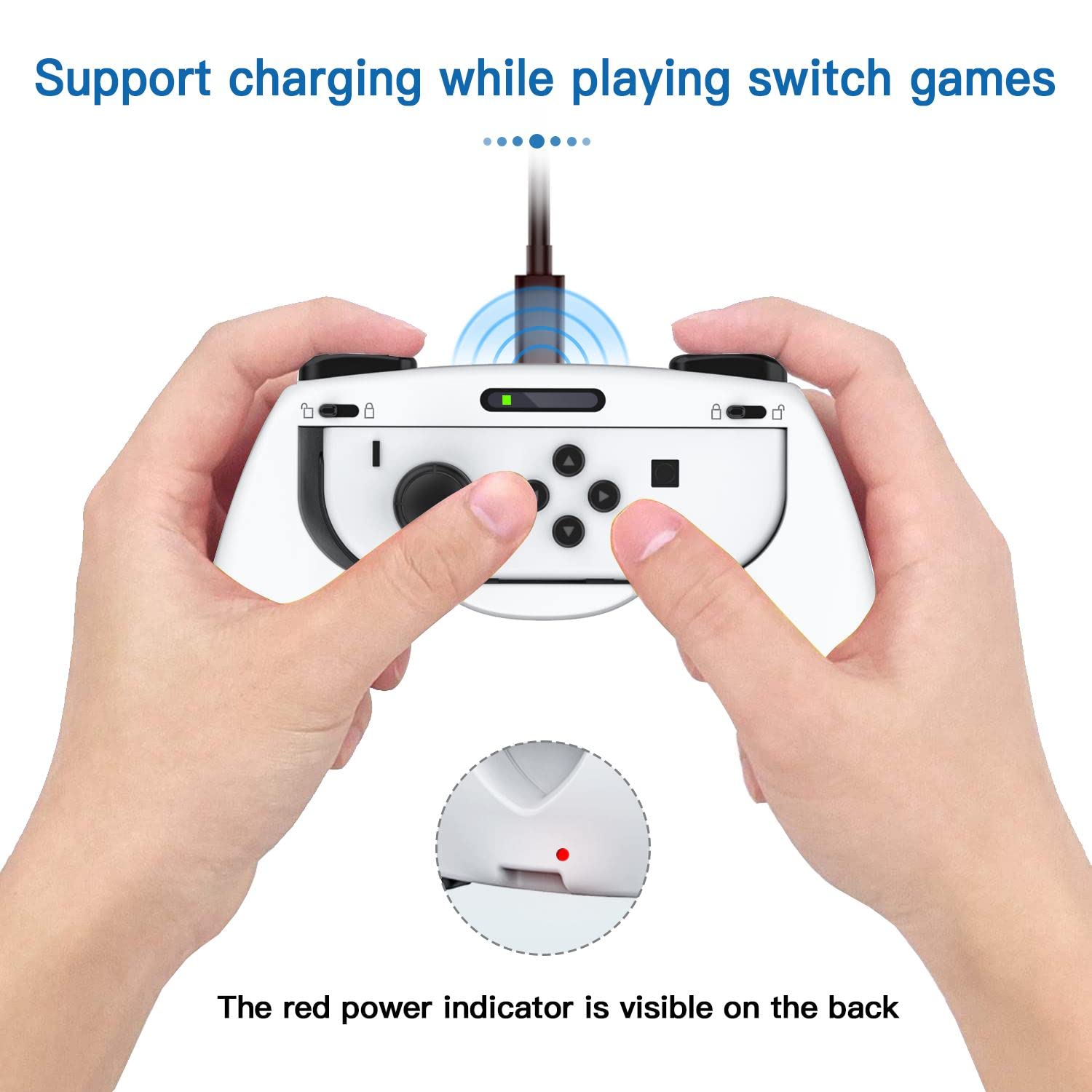 Joy Con Grip Compatible with Nintendo Switch, Ergonomic Nintendo Switch Hand Grip, Wear-Resistant Joy-con Handle for Switch, Controllers for Nintendo Switch Joy Con - Black and White(2 Packs)