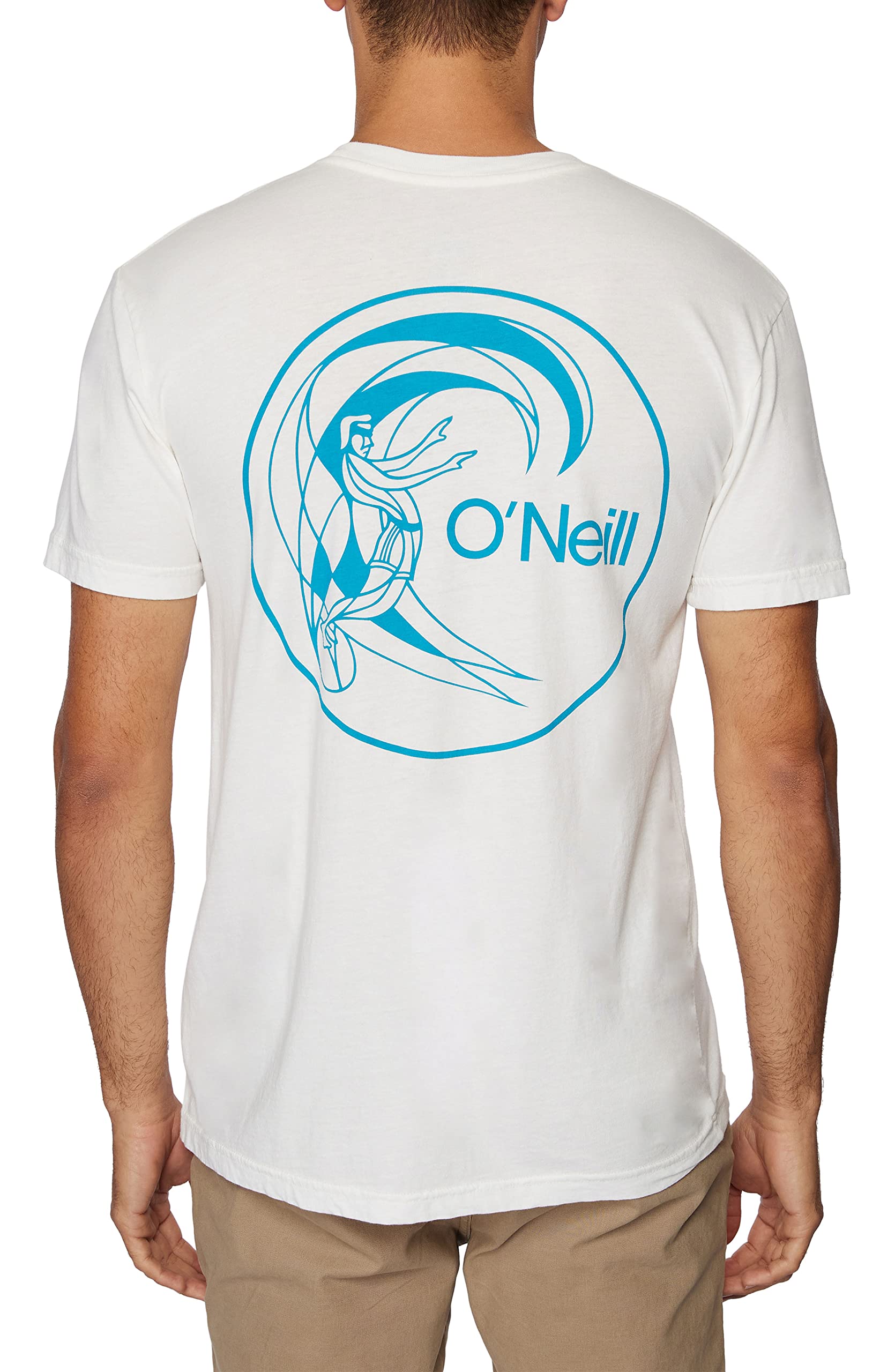 O'NEILL Mens Circle Surfer Graphic Short Sleeve T-Shirt, Off White, L