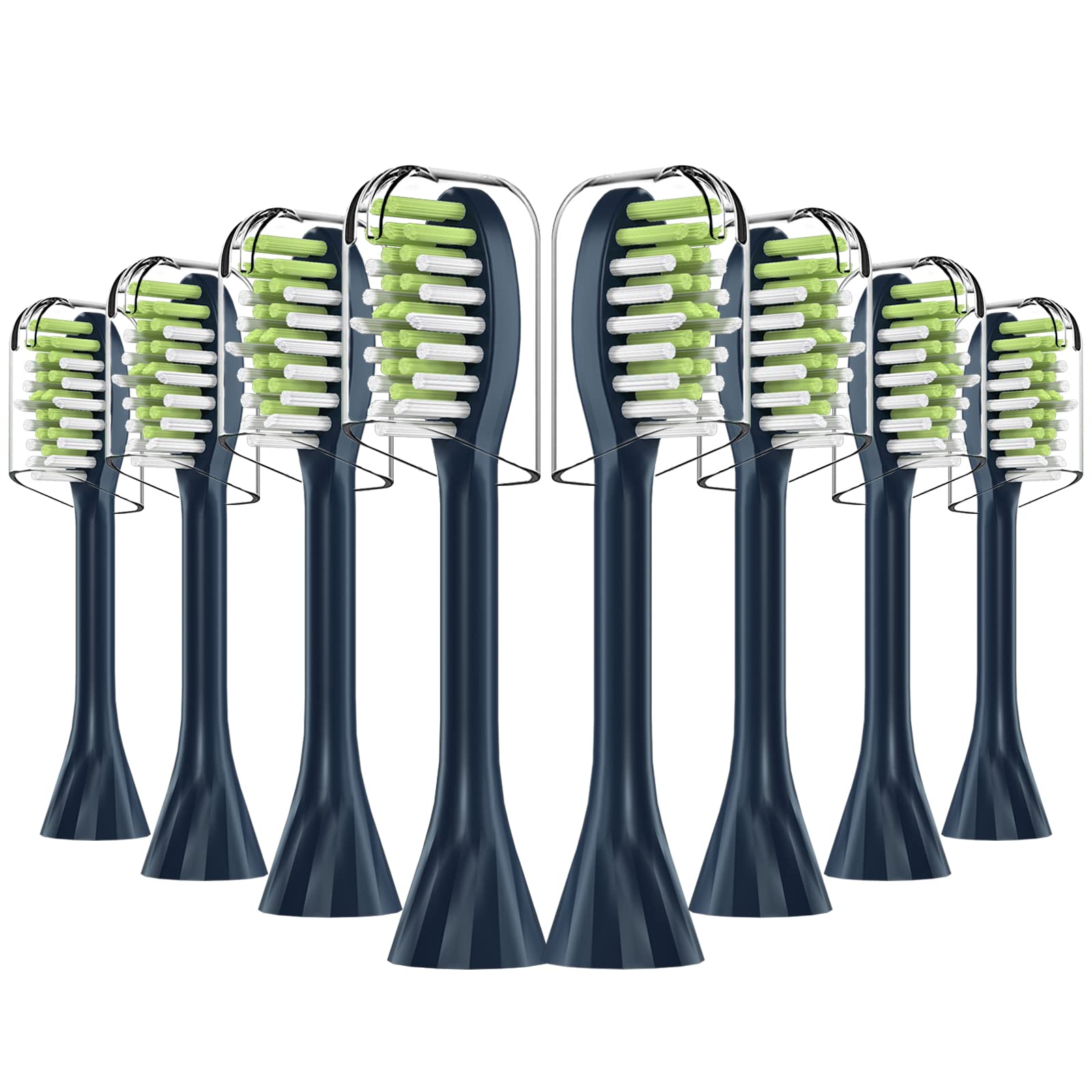 Replacement Toothbrush Heads Compatible with Philips Sonicare One,BH1022/05, 8 Pack Brush Heads (Midnight Navy Blue)