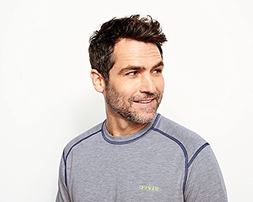 Orvis Drirelease Short-Sleeved Crew - Classic Crew Neck Men’s T-Shirts with Moisture-Wicking Drirelease Fabric, Blue Fog - X-Large