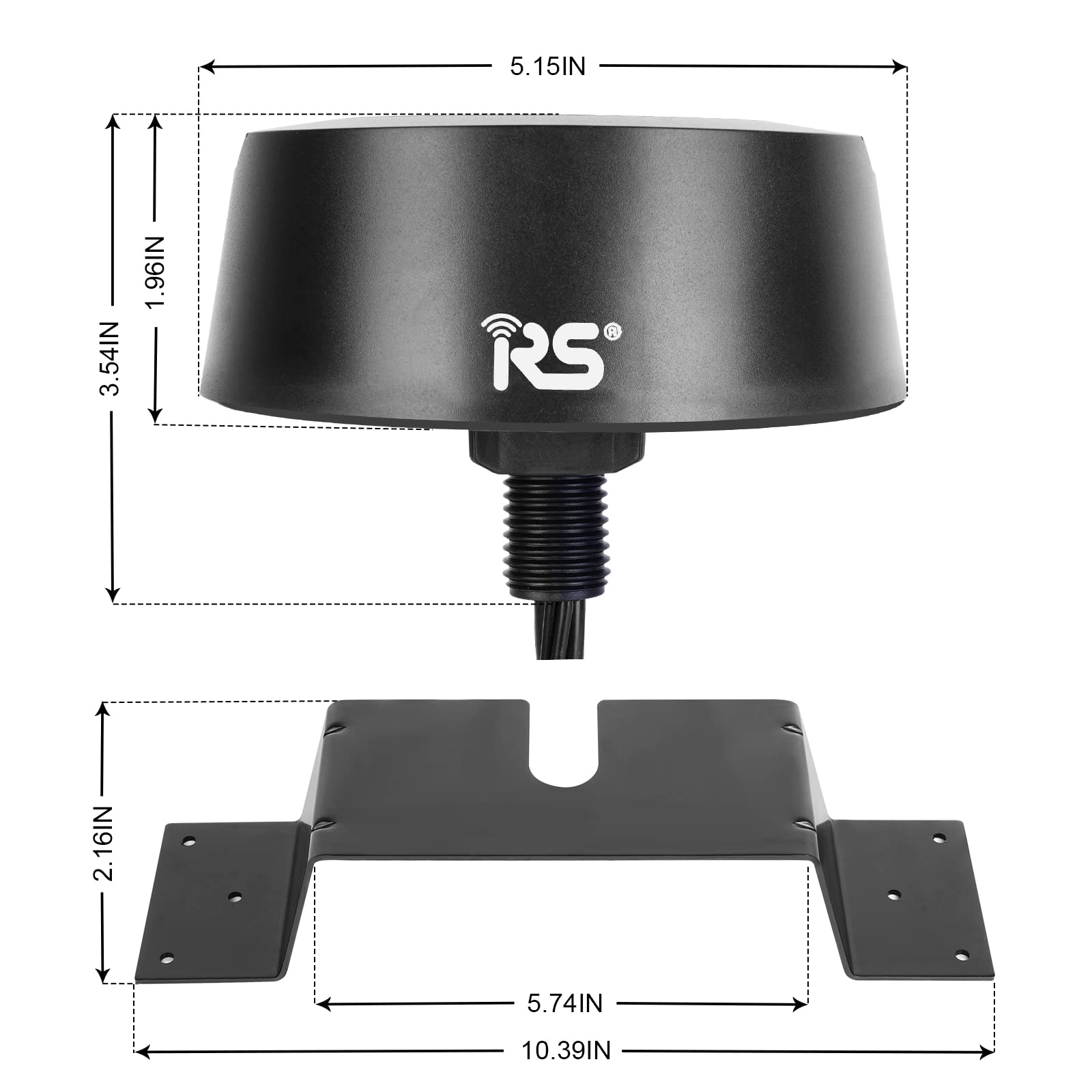 RS 5-in-1 Omni-Directional Antenna Wi-Fi/WiFi 6E Fixed Bracket Antennas System IP68 Waterproof 4G/5G + WiFi + GPS Flexible Combination Antenna for RV Vans