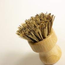 Natural Bamboo Scrub Brush with Palm and Sisal Fibers by Crisbee