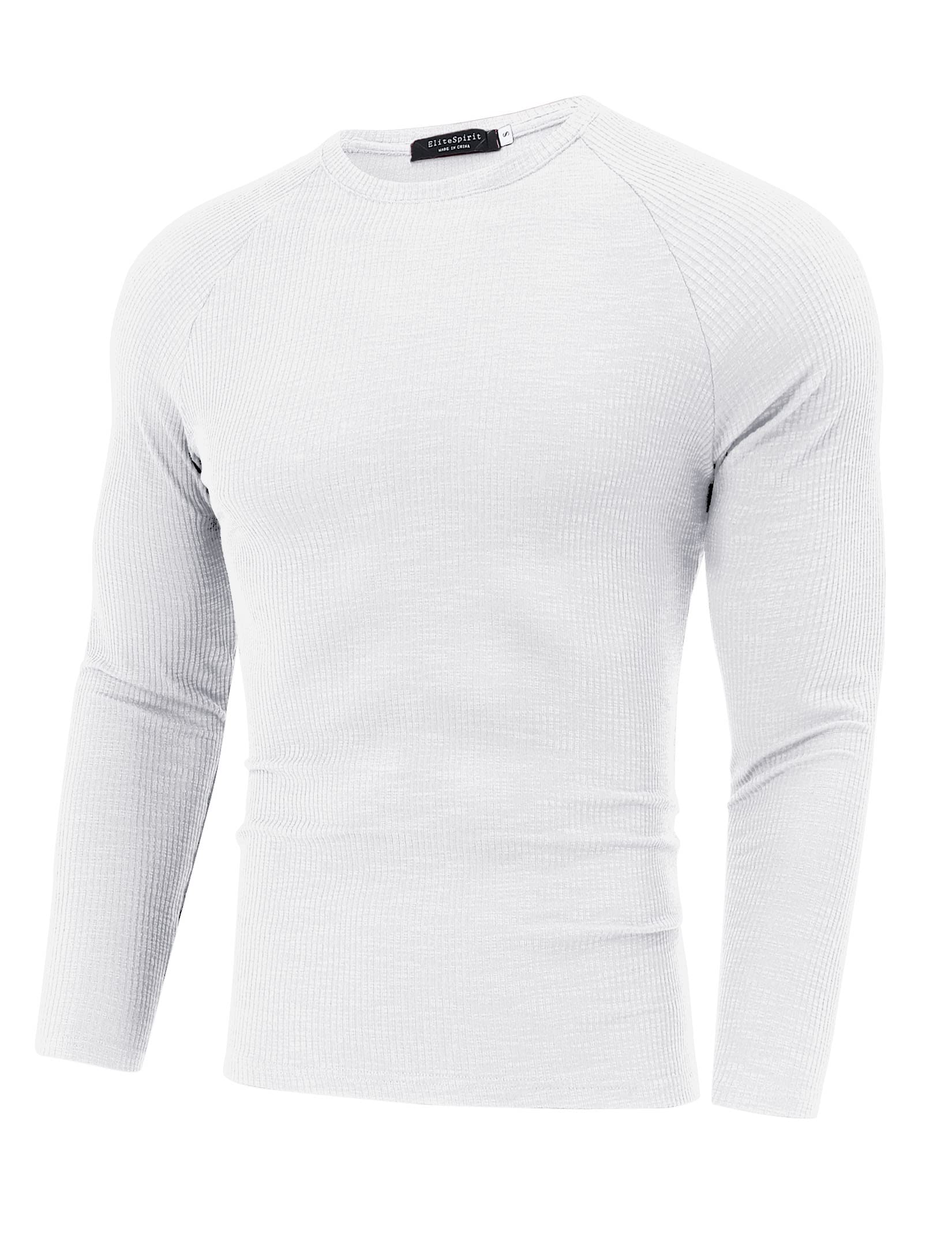 Muscle T Shirts for Men 2 Pack Stretch Long Sleeve Slim Fit Casual Gym Workout Athletic Knit Tee Shirts Black & White XL