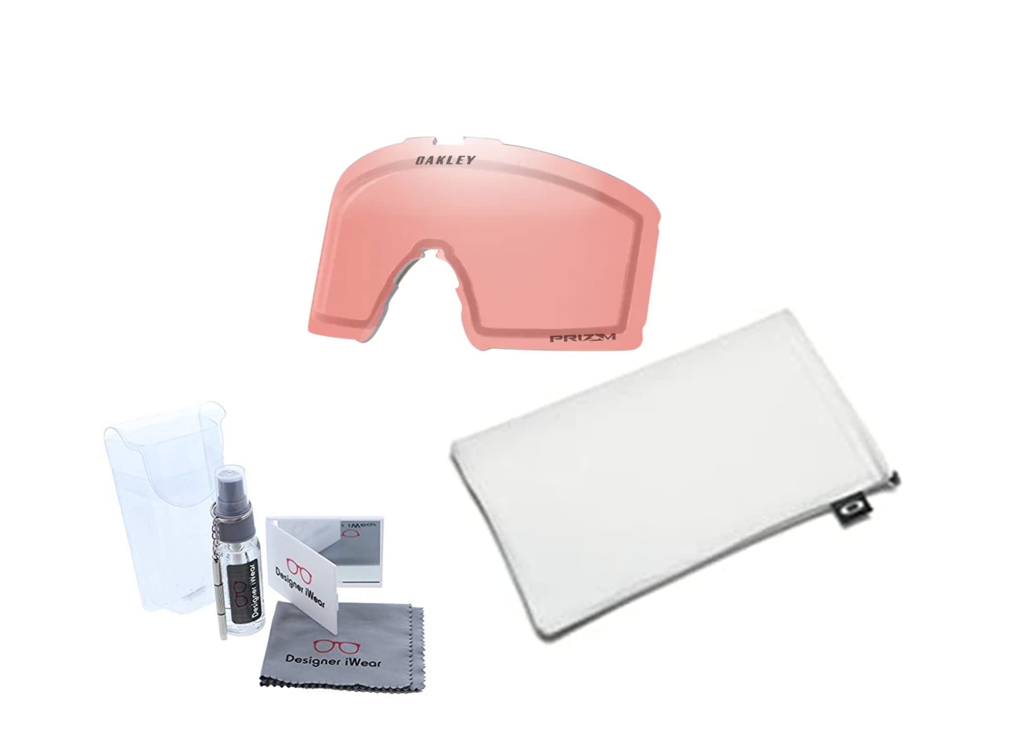 Oakley Line Miner Large Prizm Clear REPLACEMENT LENSES AOO7070ILS Ski Goggles For Men For Women + BUNDLE with Designer iWear Eyewear Kit