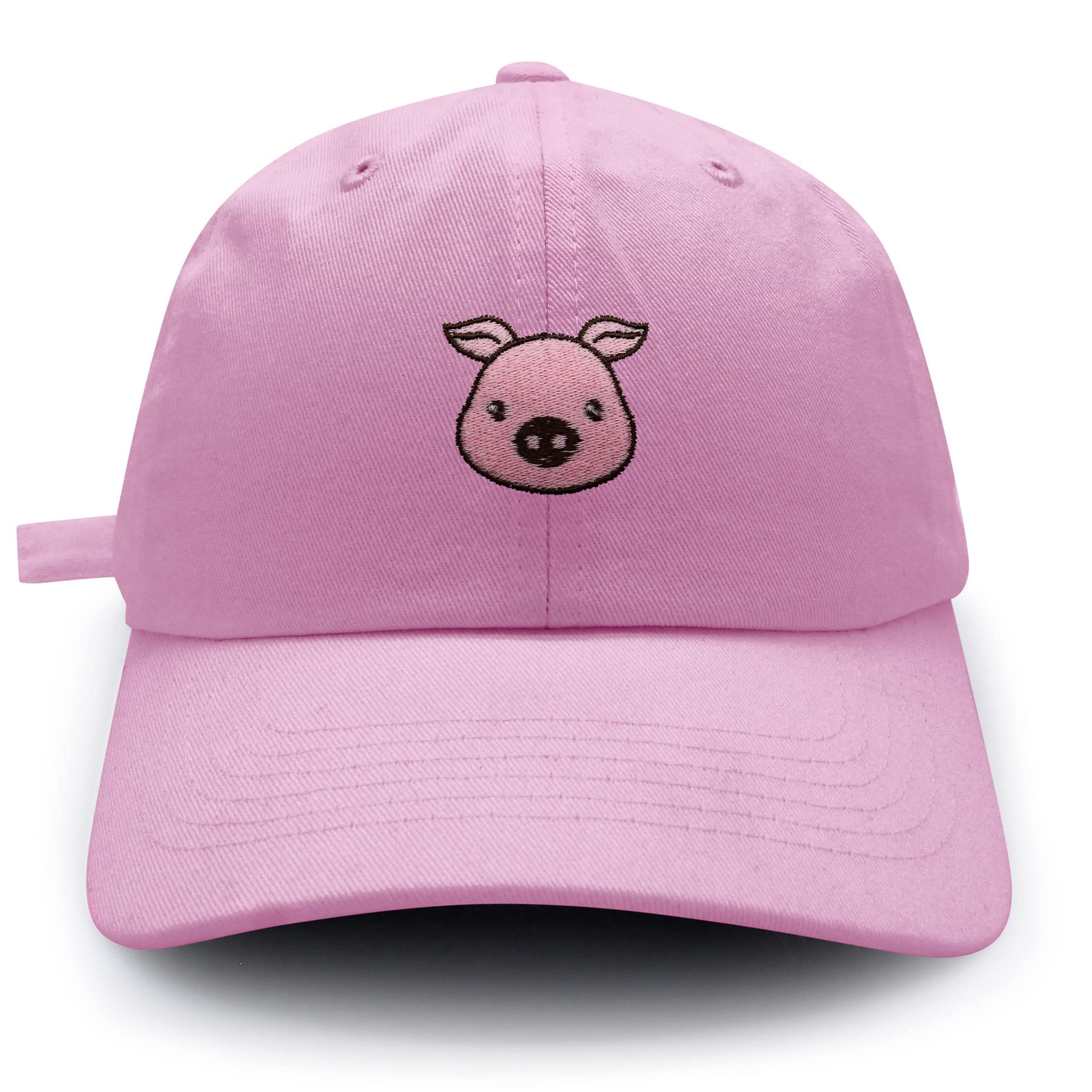 JPAK Pig Baseball Cap Embroidered Cotton Dad Hat - Pork Bacon Pink