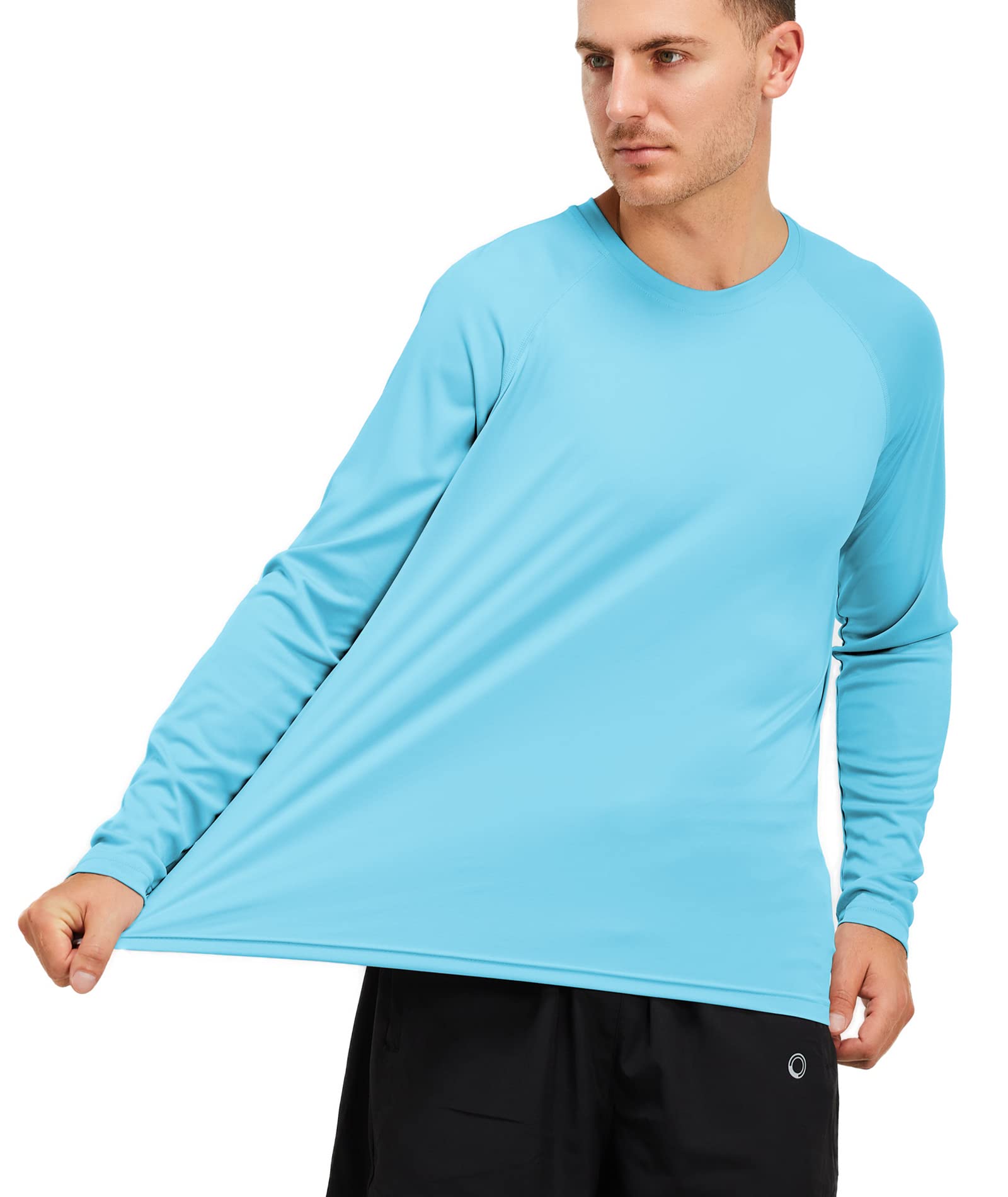 Men's 2 pack UPF 50+ Long Sleeve Shirts UV Sun Protection Quick Dry Workout Shirts for fishing Running Hiking White Grey XL