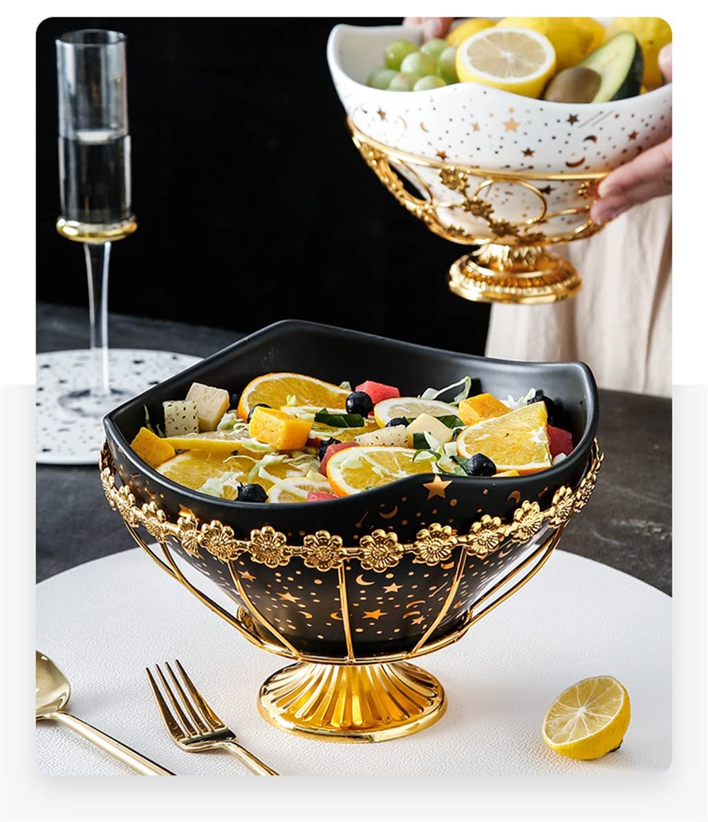 PNNERR Ceramic Inverted Cone Dinnerware Hotel Household Tableware Fruit Salad Soup Noodle Bowl With Hollow ( Color : E , Size : 1pcs )