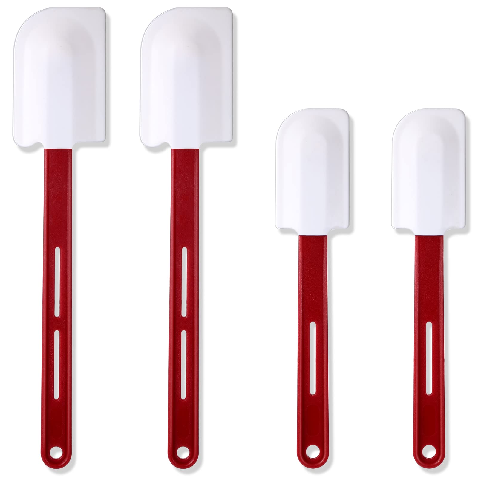 Norme 4 Pcs High Temp Silicone Spatulas Heat Resistant Rubber Spatula Commercial Silicone Scraper Spatula with Handle for Kitchen Cooking Baking Mixing Utensils, Dishwasher Safe (10 Inch,14 Inch)