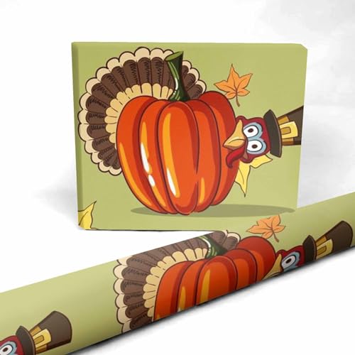 InterestPrint Thanksgiving Pattern Turkey Gift Wrapping Paper Gift Paper for Birthday, Holiday, Graduation 1 Piece