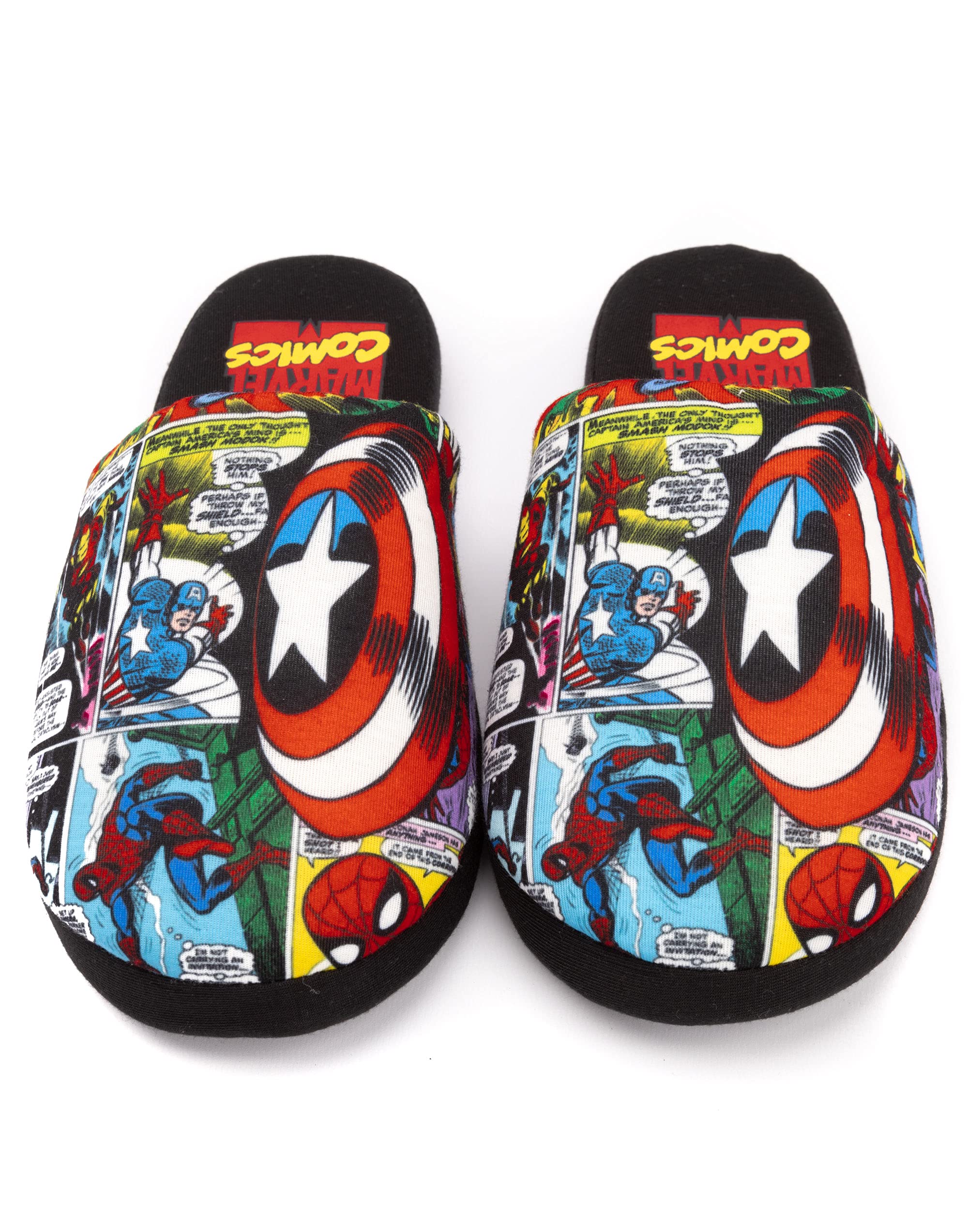 Marvel Avengers Slippers Comic Mens Slip On House Shoes Loafers 9-10 UK