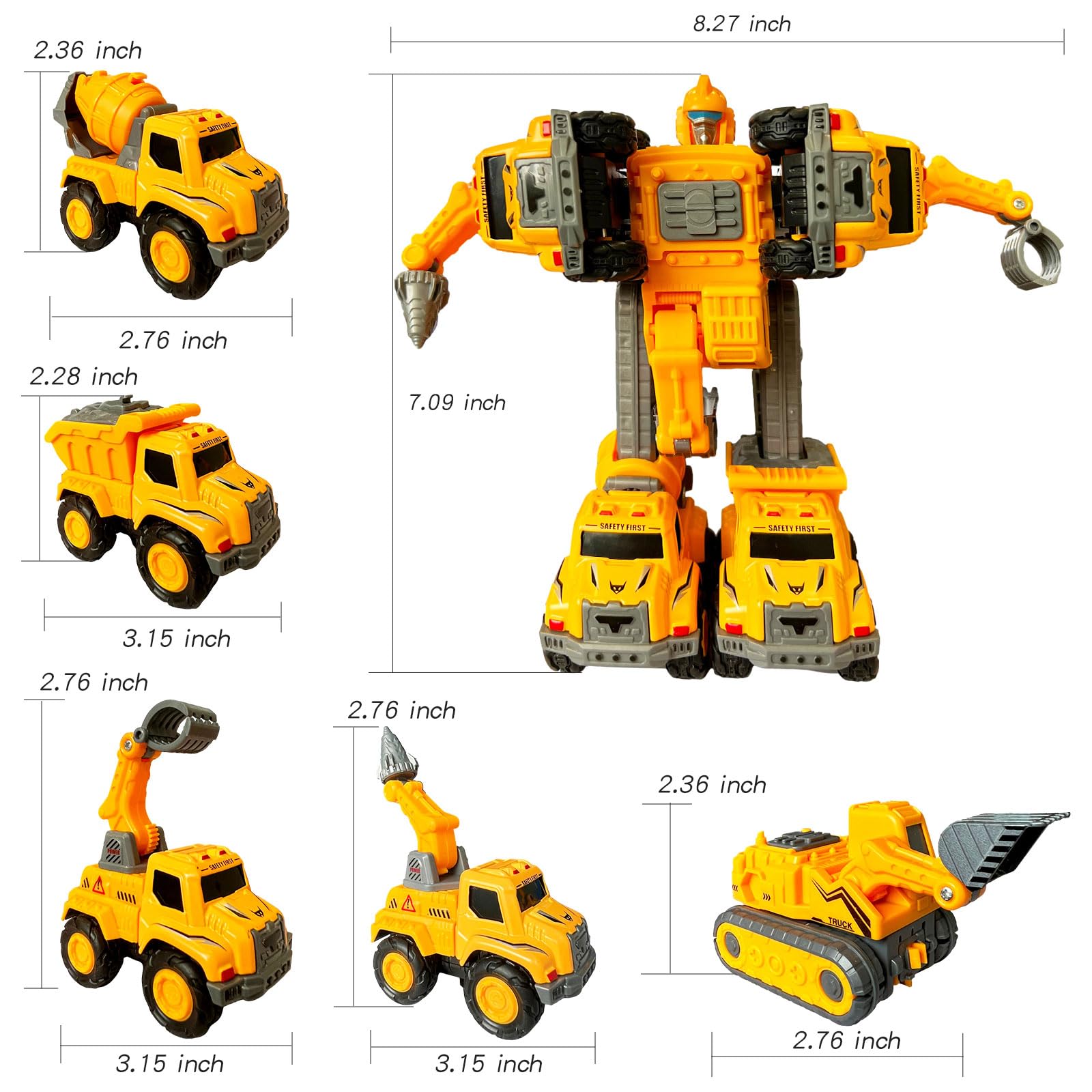 OTONOPI Monster Truck Pop Up Dinosaur Toy Truck Push and Go Construction Toy Vehicles for Kids
