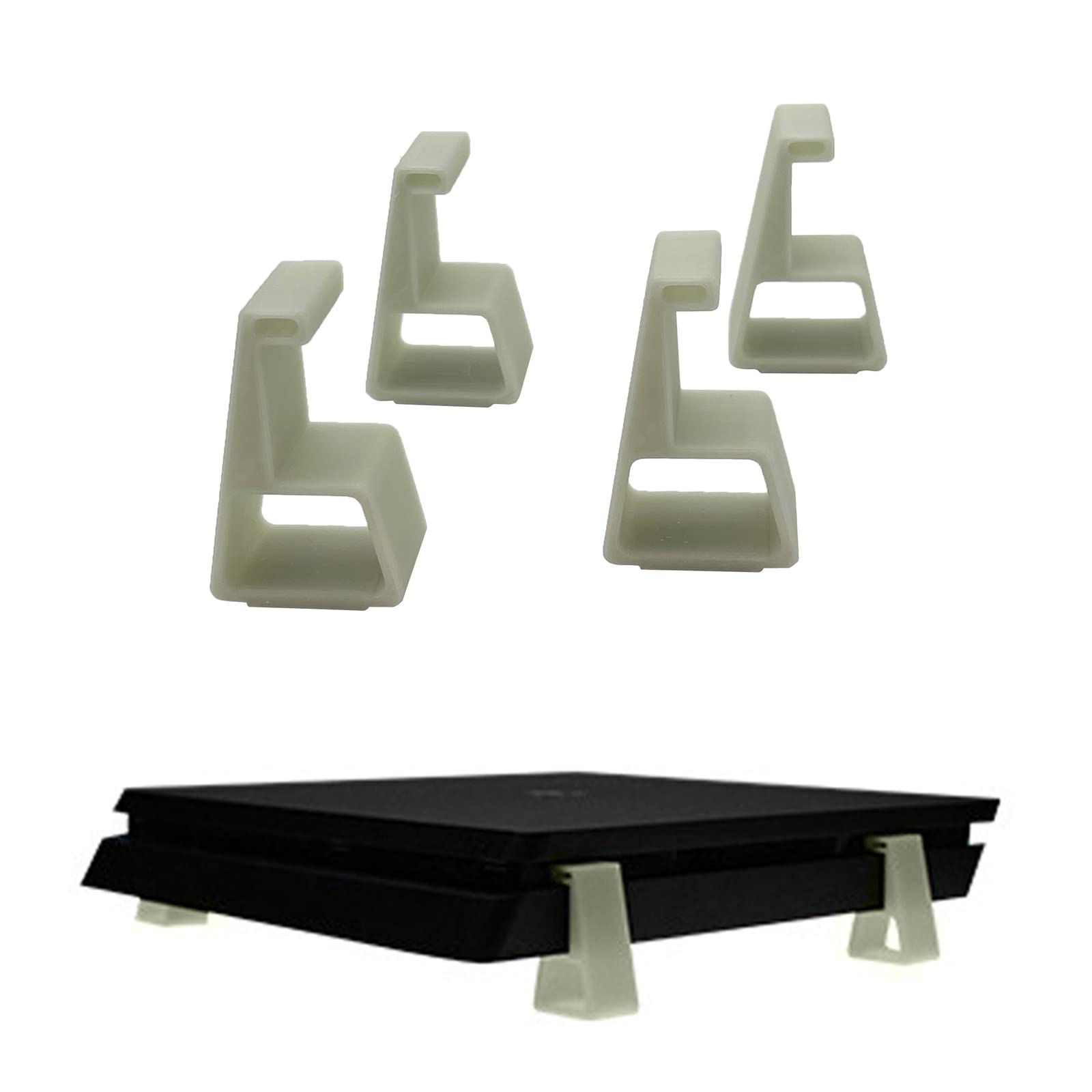 Onyehn 4pcs Horizontal Version Anti-Skid Heightening Bracket for PS4 Slim Console Cooling Legs Stand Holder Accessoies(Luminous Green)