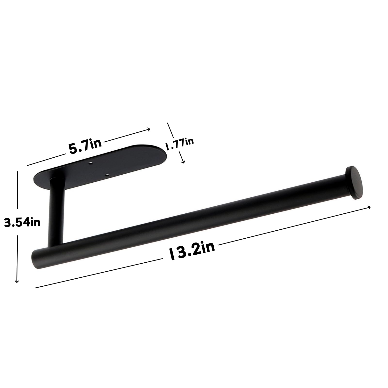 Prlsca Towel Holder Under Cabinet for Kitchen,Self Adhesive Paper Towel Holder Wall Mount,No Drilling, SUS304 Stainless Steel,Rustproof Paper Towel Holder for Bathroom(Black)