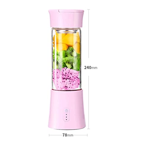 MXJCC Mini Blender, Personal Countertop Blender for Milkshakes, Fruit and Vegetables Drinks, Smoothies, with Stainless Steel Blades Travel , Blending Bottle (Color : White)