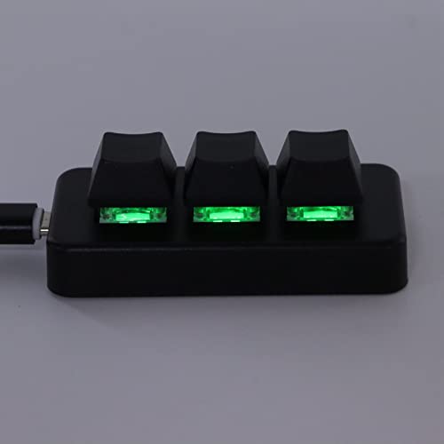 Programmable Keyboard 3 Keys Plug and Play 3 Keys Portable Durable PC Gaming Keyboard for PC Black