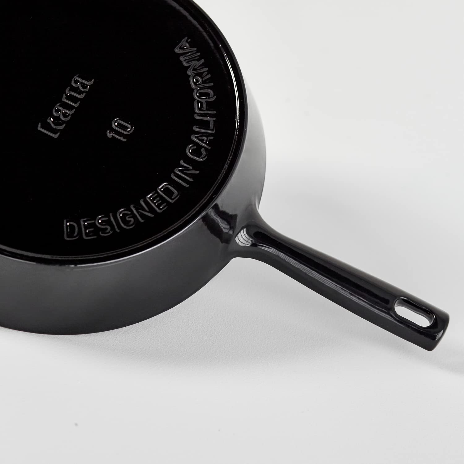 Milo by Kana 10-Inch Enameled Cast Iron Skillet | Nonstick Pre-Seasoned Cast Iron Grill Pan | Oven Proof and Dishwasher Safe | Cast Iron Cookware (Gloss Black)