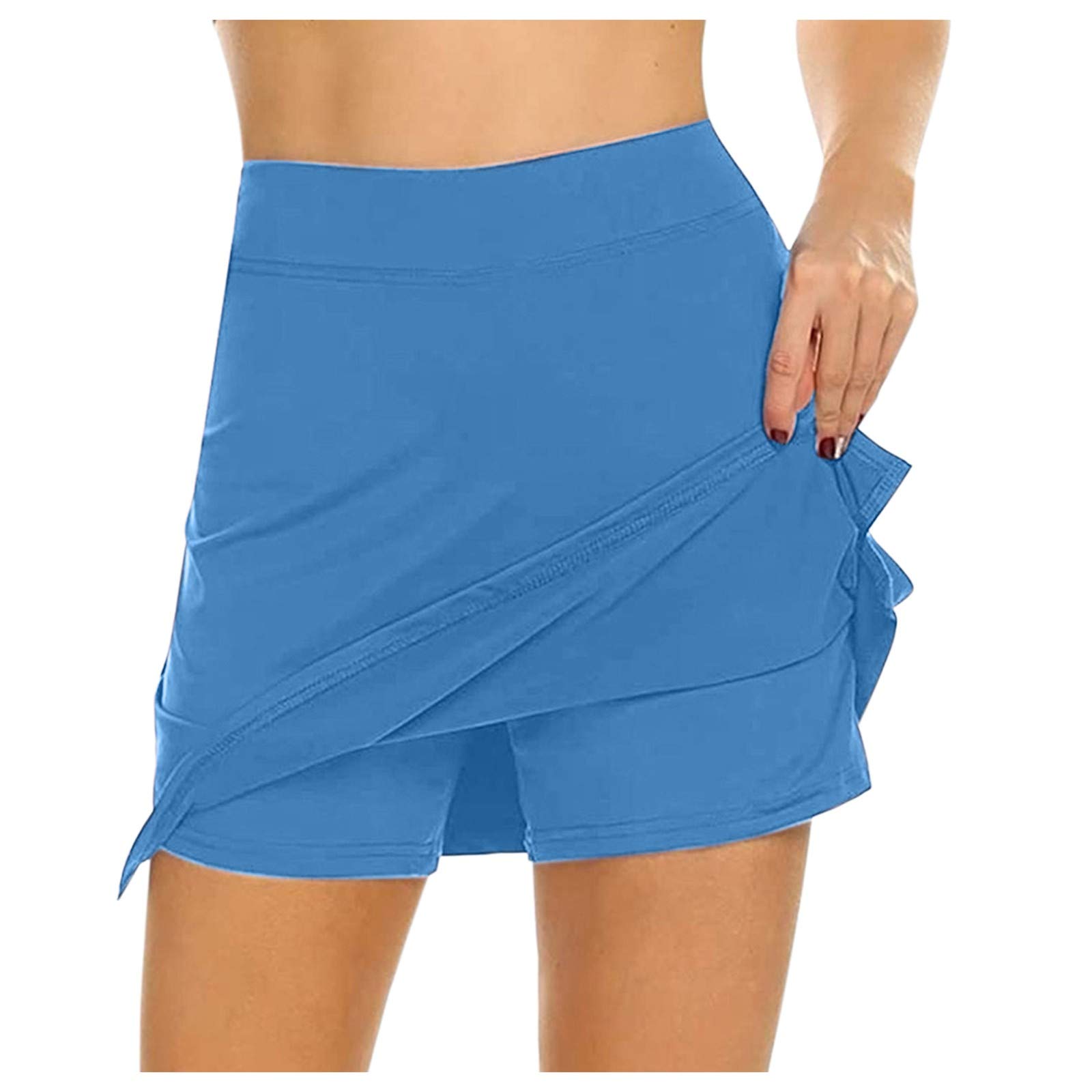 Plaid Pleated Skirts for Women Mini Skirt Active Women's Running Performance Lightweight Tennis Sport Plaid Blue