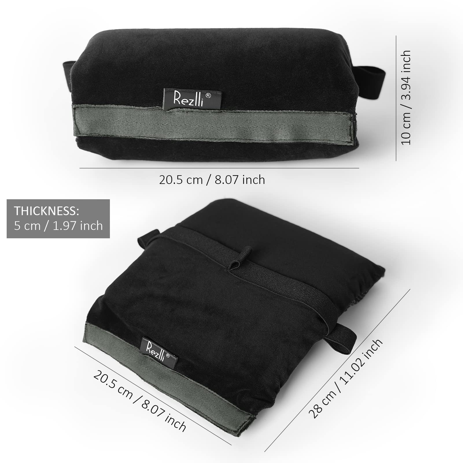 Rezlli Handle Cushion Compatible with Baby Car Seat; Arm Cushion for Infant Carrier; Universal Large Size Fits All Infant Car Seats (8 * 11”) (Black)