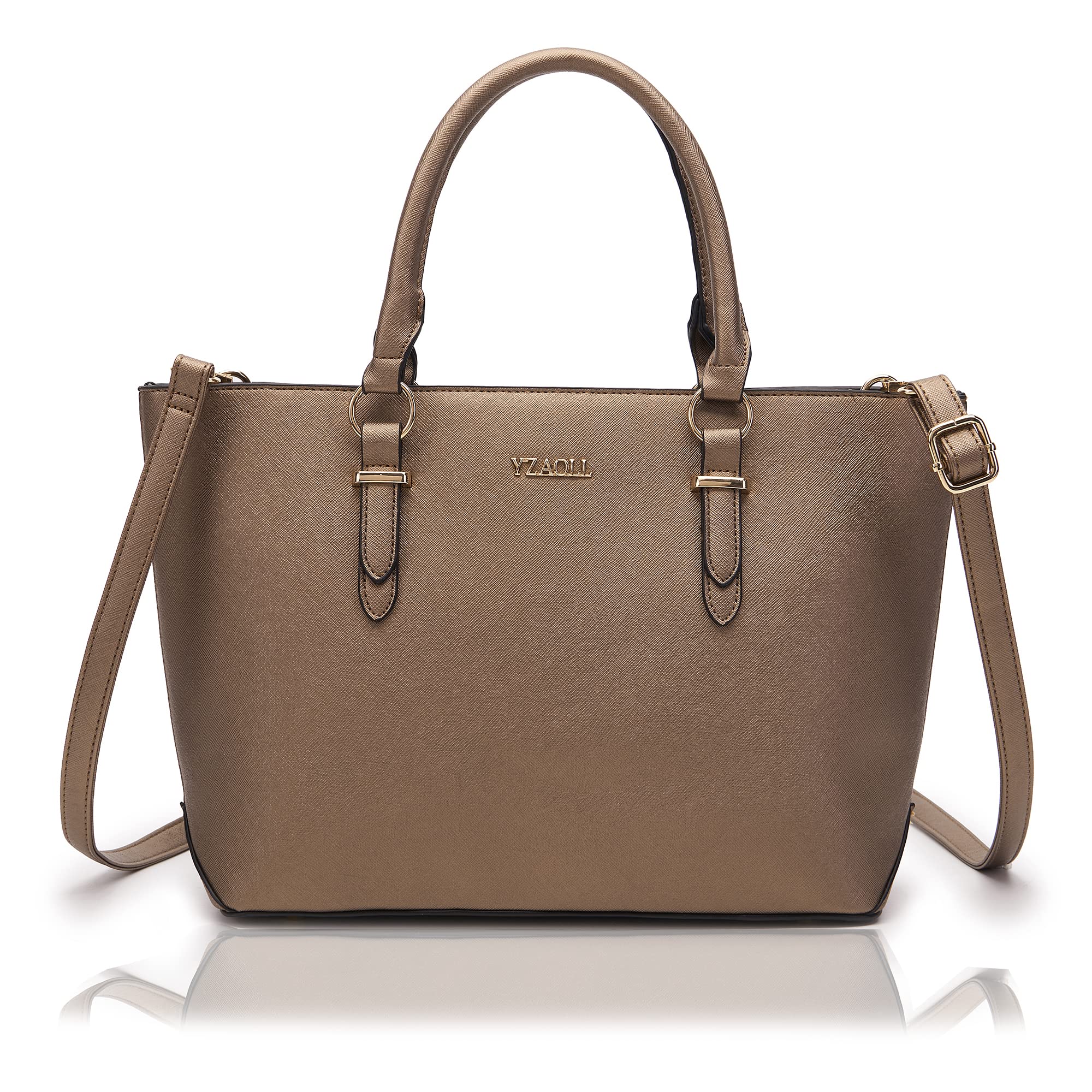 Large Totes Purses for Women Crossbody Satchel Bags Artificial Leather Women's Top-Handle Handbags,Bronze