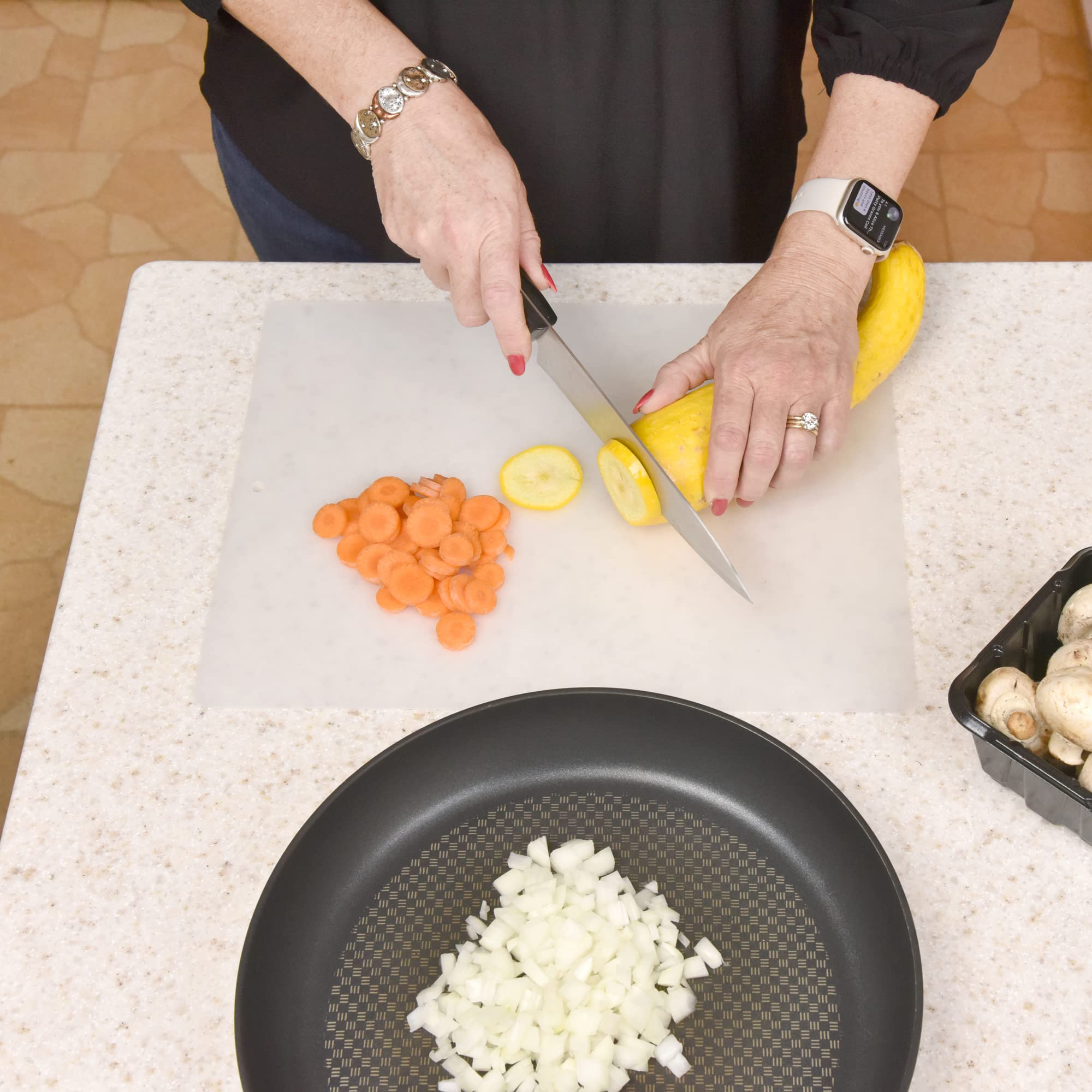 Kitchen Cutting Board | Flexible Chopping Mats | Food Safety | Hanging Hole for Easy Drying | 12x15โ Size | Set of 4