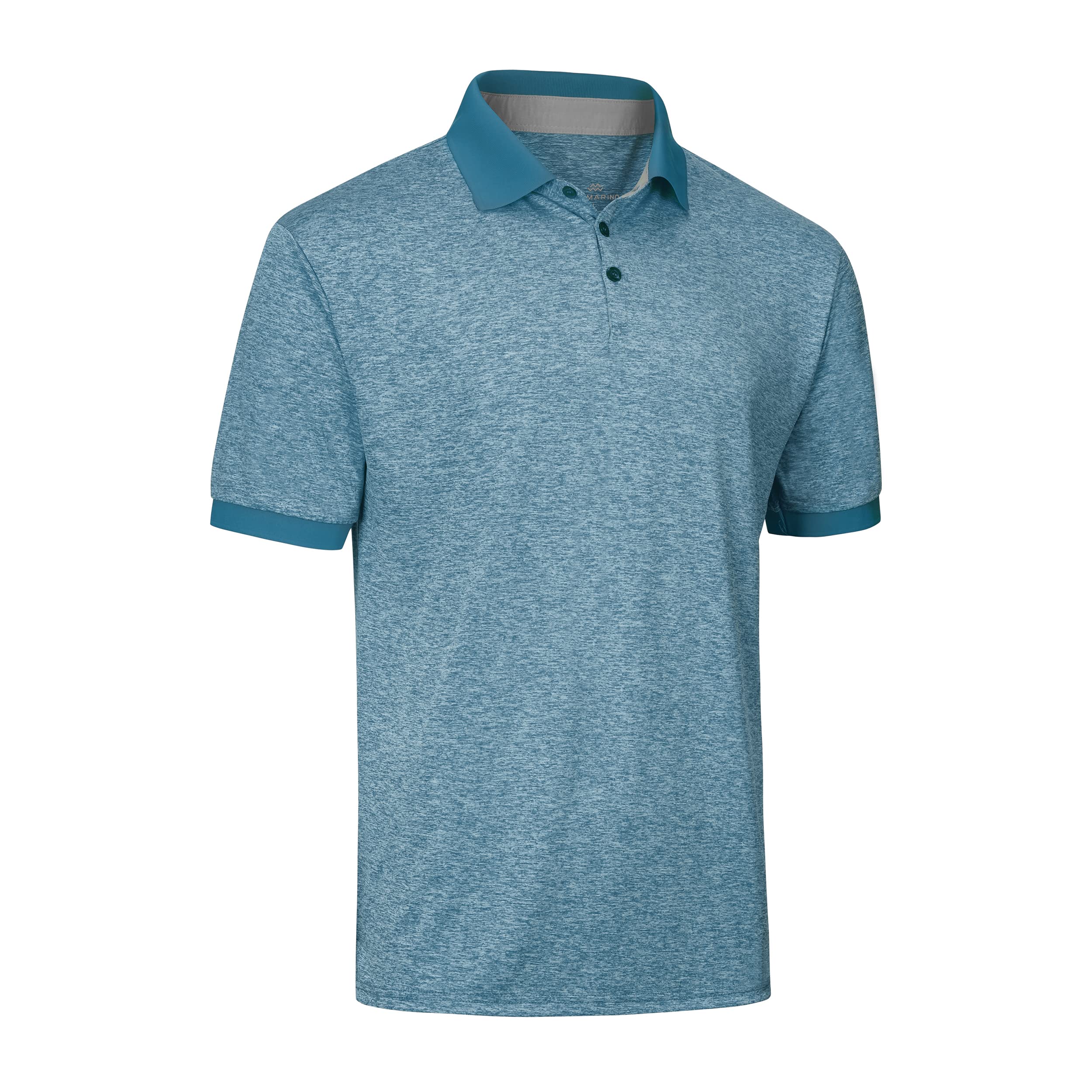 Mio Marino Golf Polo Shirts for Men - Dry Fit - Ultra-Thin Breathable Fabric - Black Melange - XX-Large