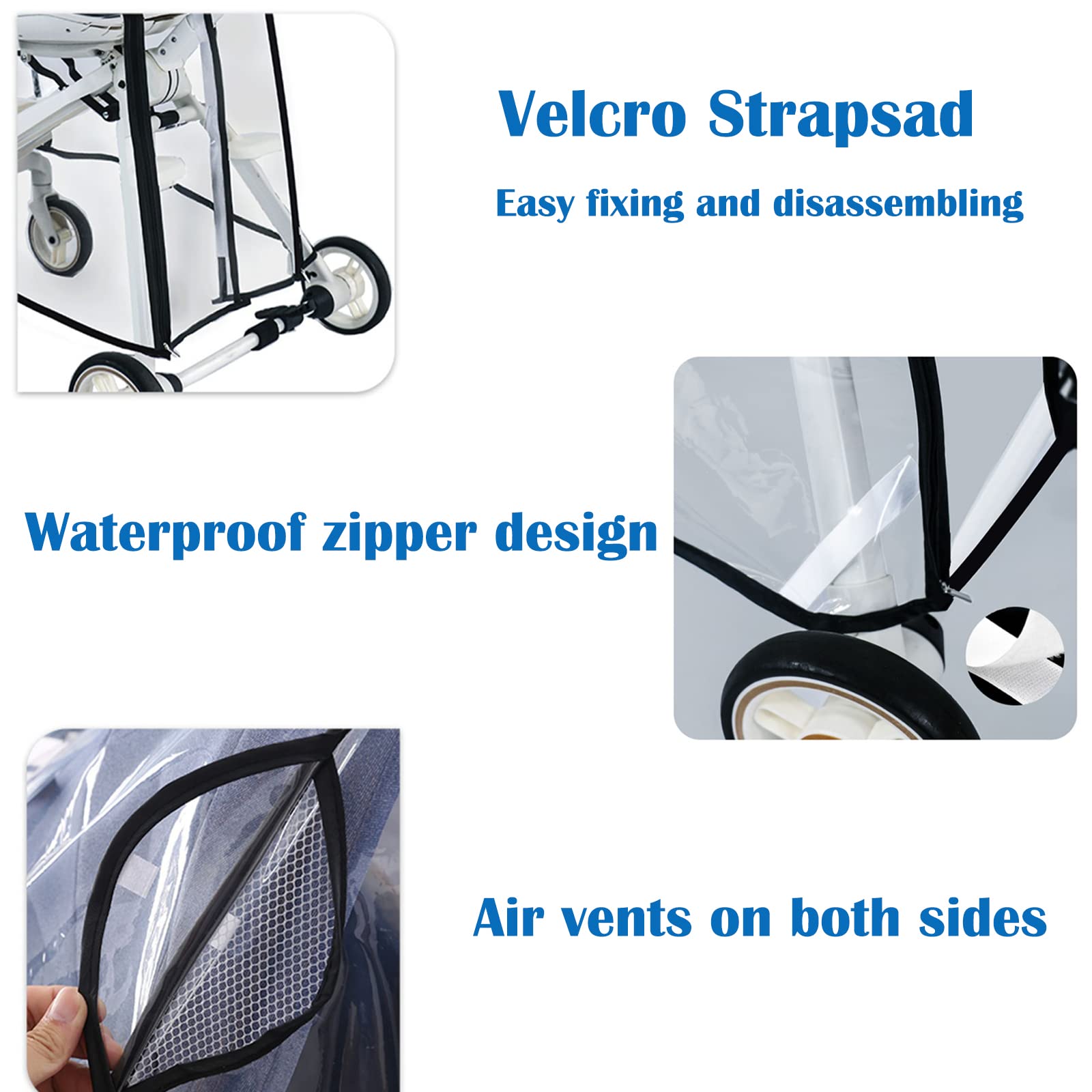 Rider Stroller Rain Cover , Rider Stroller Accessory, Baby Travel Weather Shield, Windproof Waterproof, Protect from Dust Snow (Black-Ordinary Style)