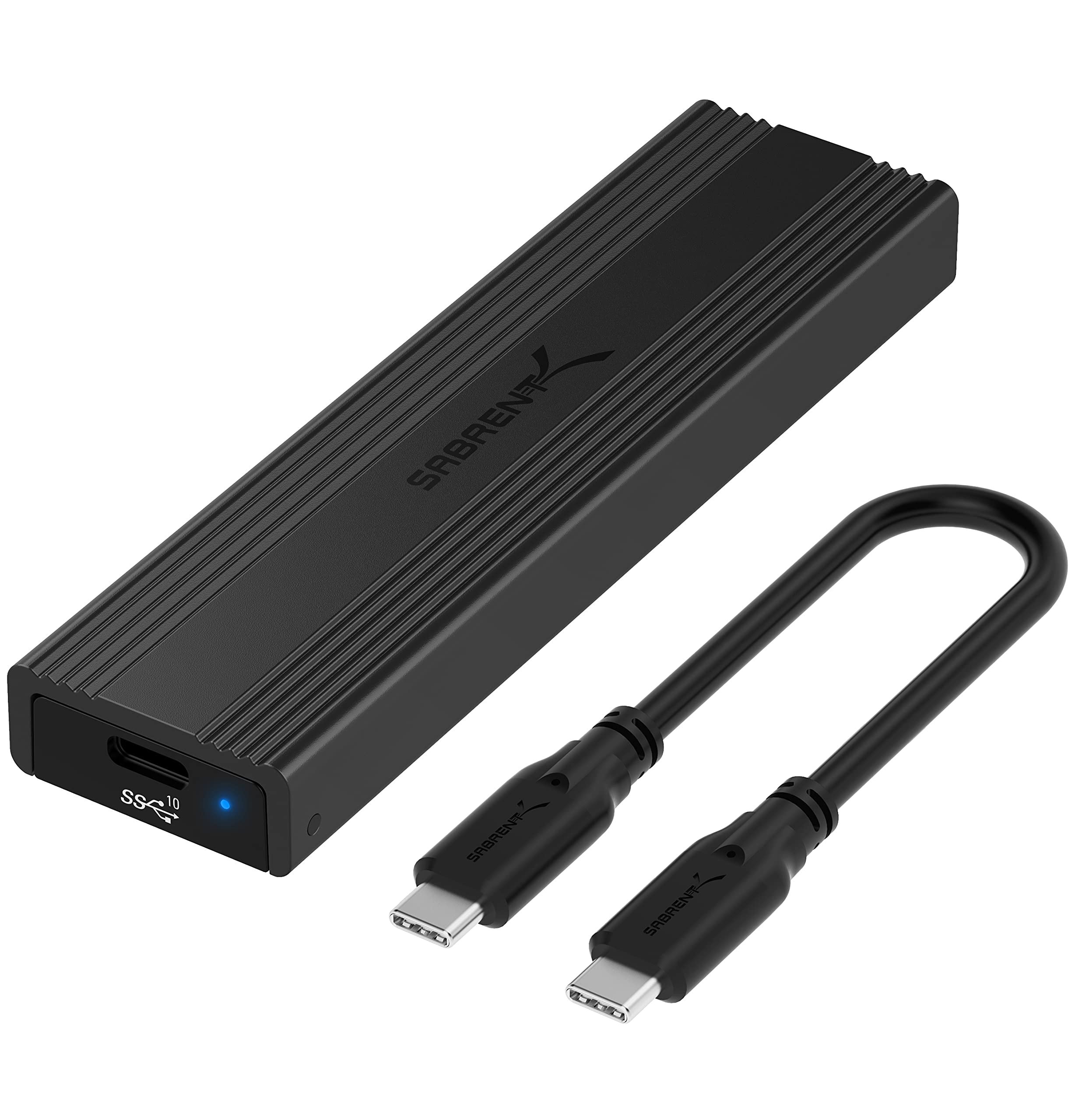SABRENT USB Type-C M.2 NVMe/SATA Enclosure + USB 3.0 Hub