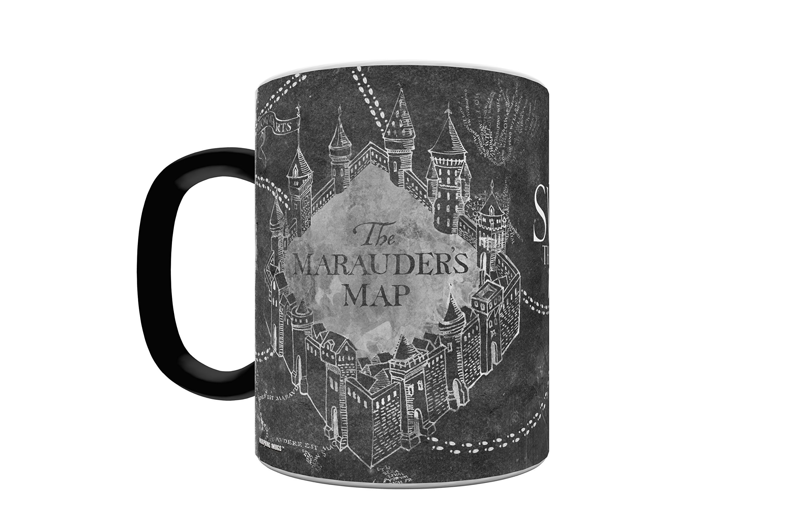 Morphing Mugs Harry Potter - Marauder's Map - Black and White - I Solemnly Swear - Mischief Managed - One 11 oz Color Changing Ceramic Mug – Image Revealed When HOT Liquid Is Added!