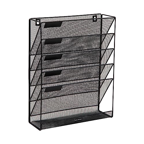 Mind Reader Vertical File Storage, 12.75 (L) x 4.25 (W) x 16 (H) inches, Black