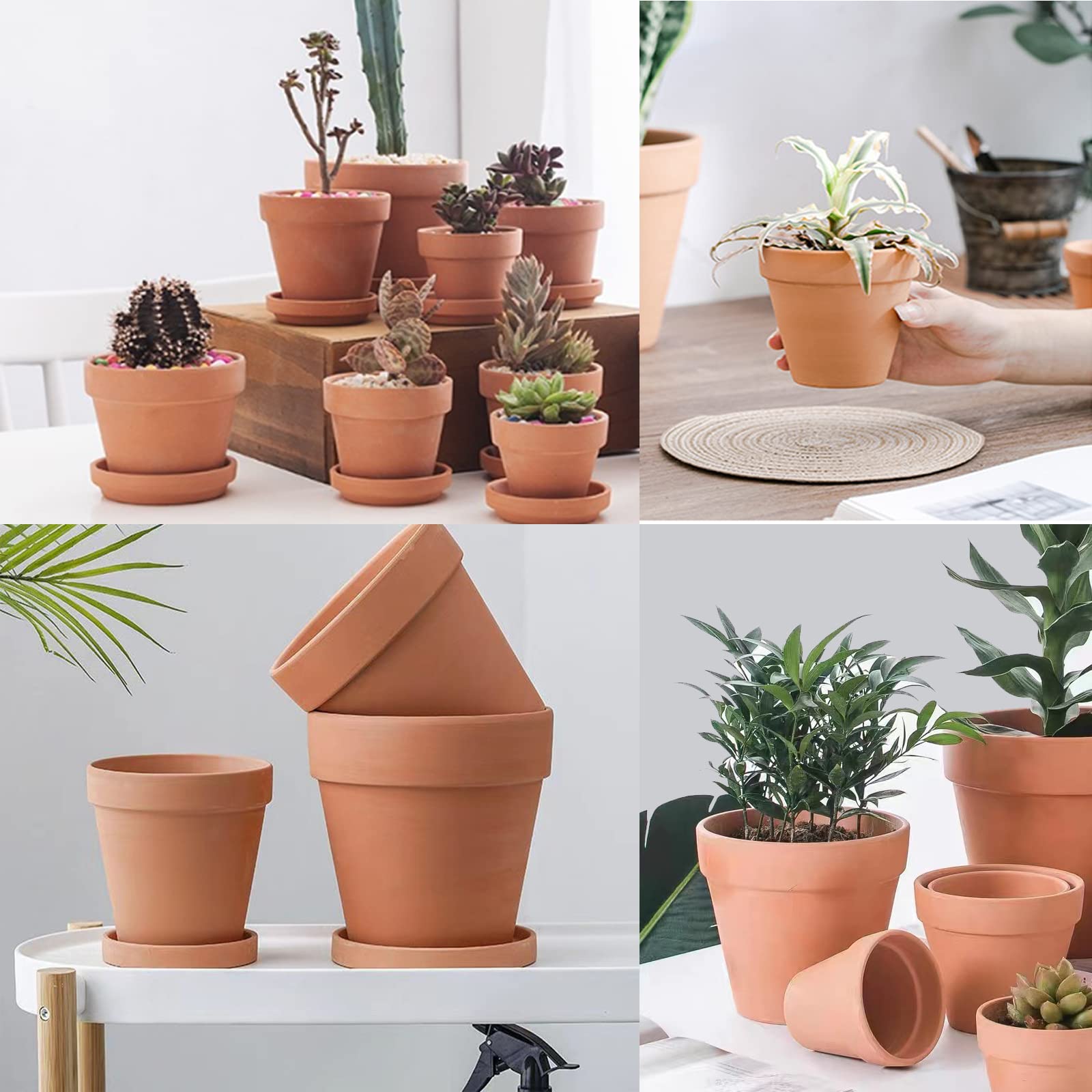 Kosrtuny 3 Inches Terracotta Clay Pots Pack of 18 pcs- Pottery Fleshy Flower Planter with Drainage Hole,for DIY Home and Office Desktop/Windowsill/Ornament Decoration Wedding