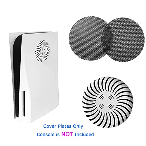 New for PS5 Extra Cover Plates Faceplate White Replacement, Compatible with for PlayStation 5 Disc Edition Game Consoles, DIY Frosted Protective Shell with Radiator Windows & Dustproof Mesh