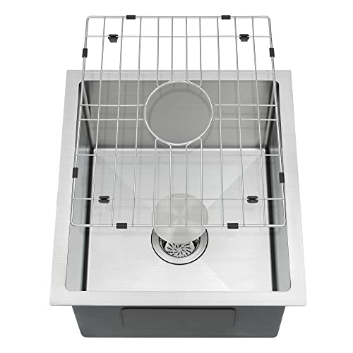 MILOSEN Bar Sink Undermount 17×19 Inch, Wet Bar Prep Kitchen Sink, Small RV Kitchen Sink Single Bowl, Small Stainless Steel Undermount Bar Sink