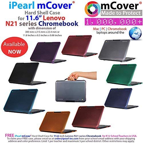 iPearl mCover Hard Shell Case for 11.6" Lenovo N21 / N22 series Chromebook Laptop (NOT fitting Lenovo N22 Winbook) (PINK)