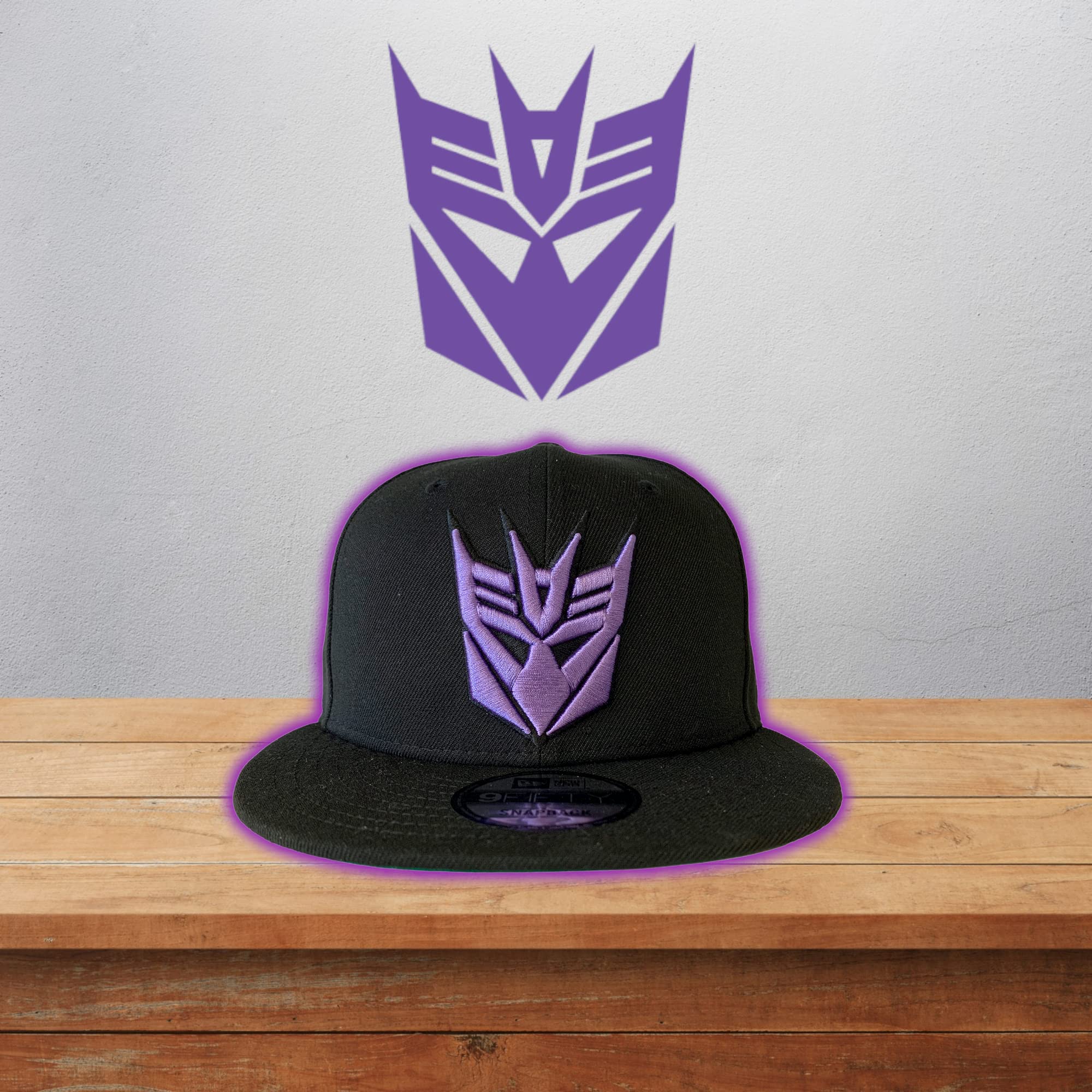 New Era 9FIFTY Transformers Decepticons Symbol Snapback Hat Cap Black Purple