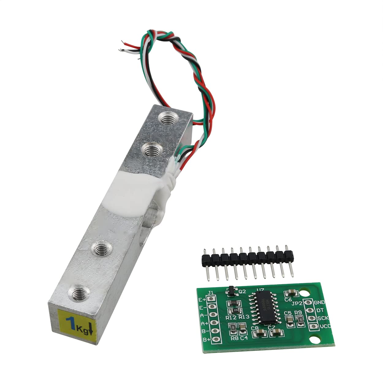Ruiwaer 2PCS Digital Load Cell Weight Sensor + HX711 Weighing Breakout Board AD Module Pressure Sensors for Arduino DIY Electronic Portable Kitchen Scale 1kg