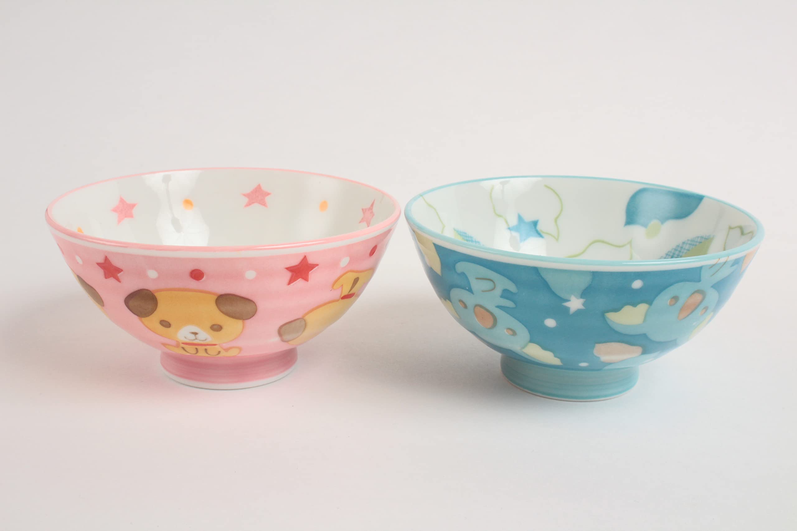 Mino ware Japanese Pair Kids Rice Bowl Dog & Koala Set made in Japan (Japan Import) MIG004